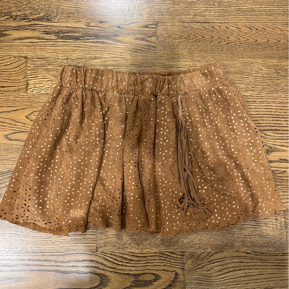 Pencey | Skirts | Pencey Suede Perforated Eyelet Mini Skirt | Poshmark
